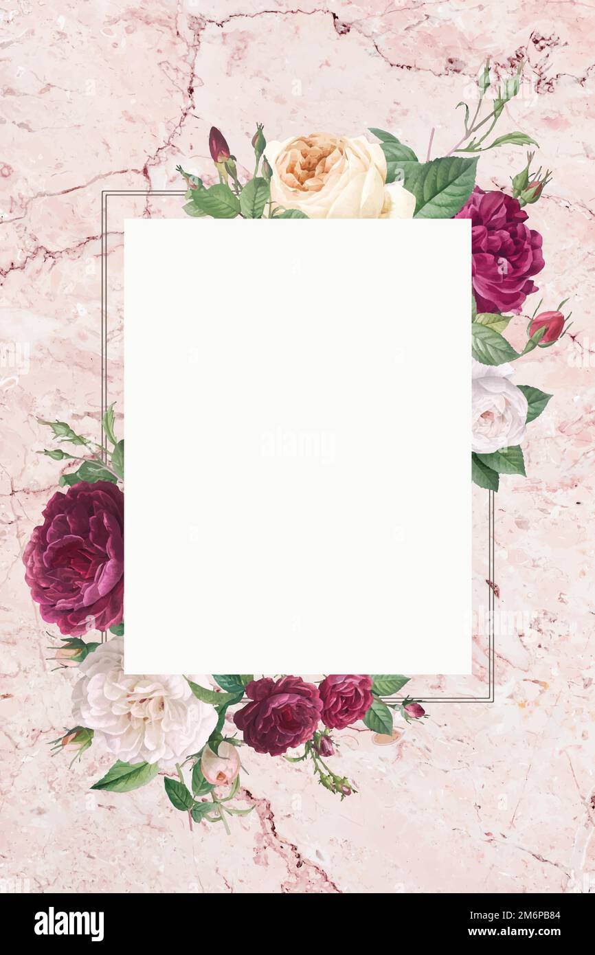 Rectangular frame decorated with roses vector Stock Vector Image & Art ...