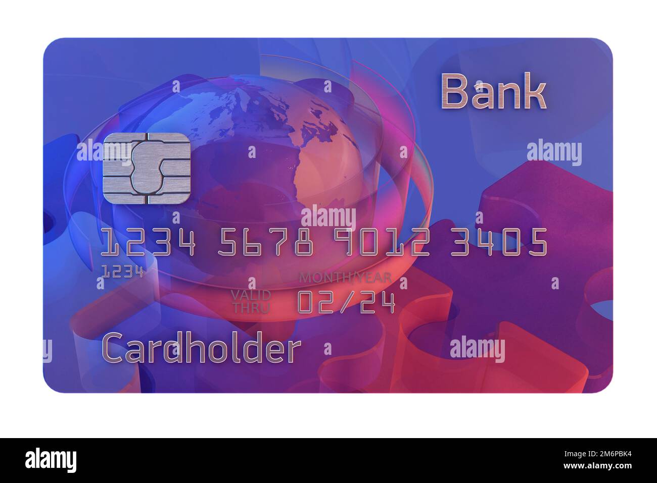 Realistic detailed credit card with colorful abstract design background ...