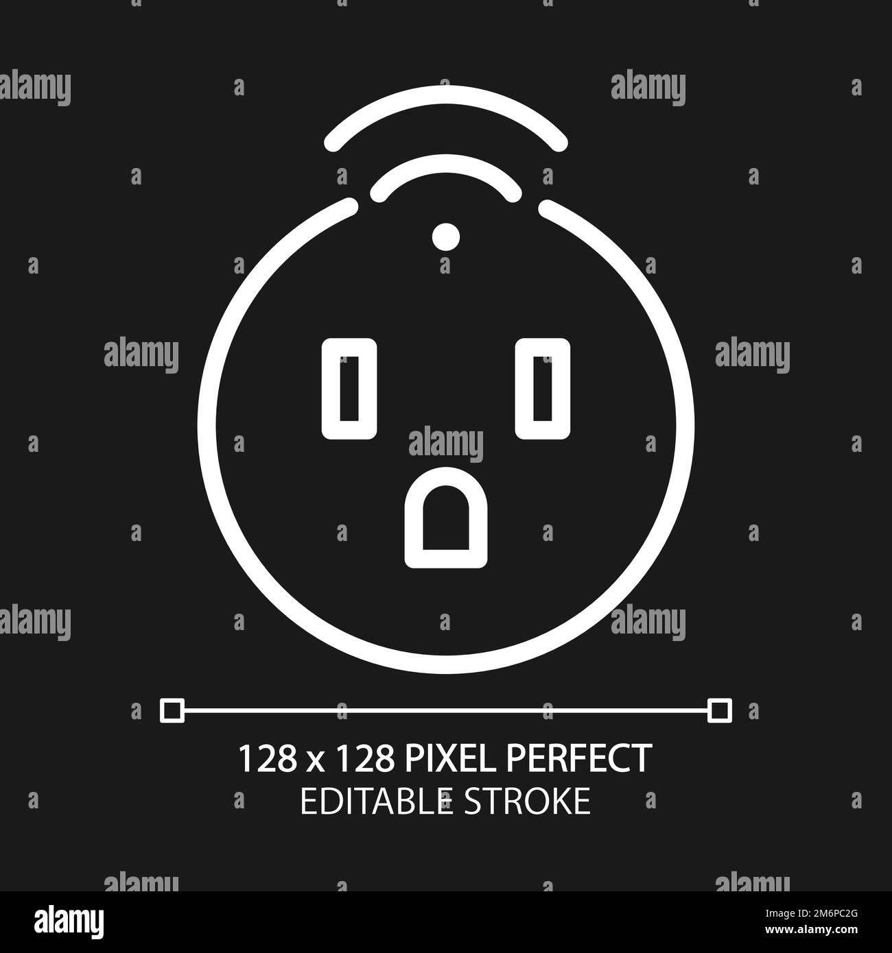 Smart socket pixel perfect white linear icon for dark theme Stock ...