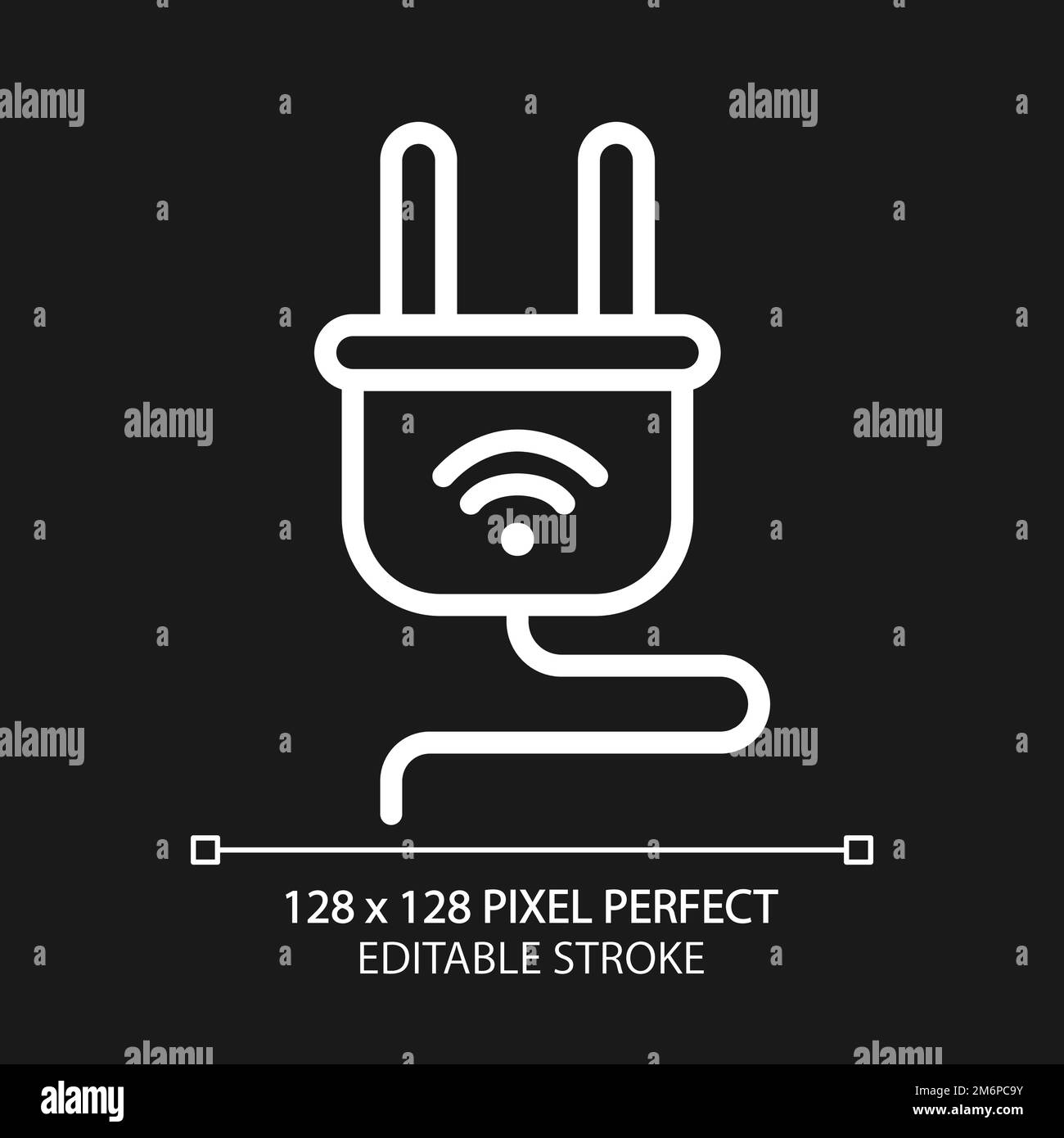 Smart plug pixel perfect white linear icon for dark theme Stock Vector Image & Art - Alamy