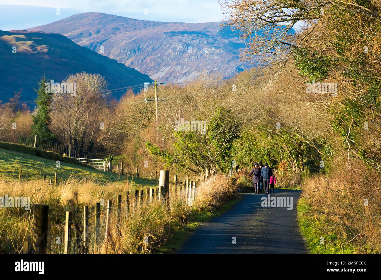 Family out walking on a winter day in Ardara, County Donegal, Ireland ...