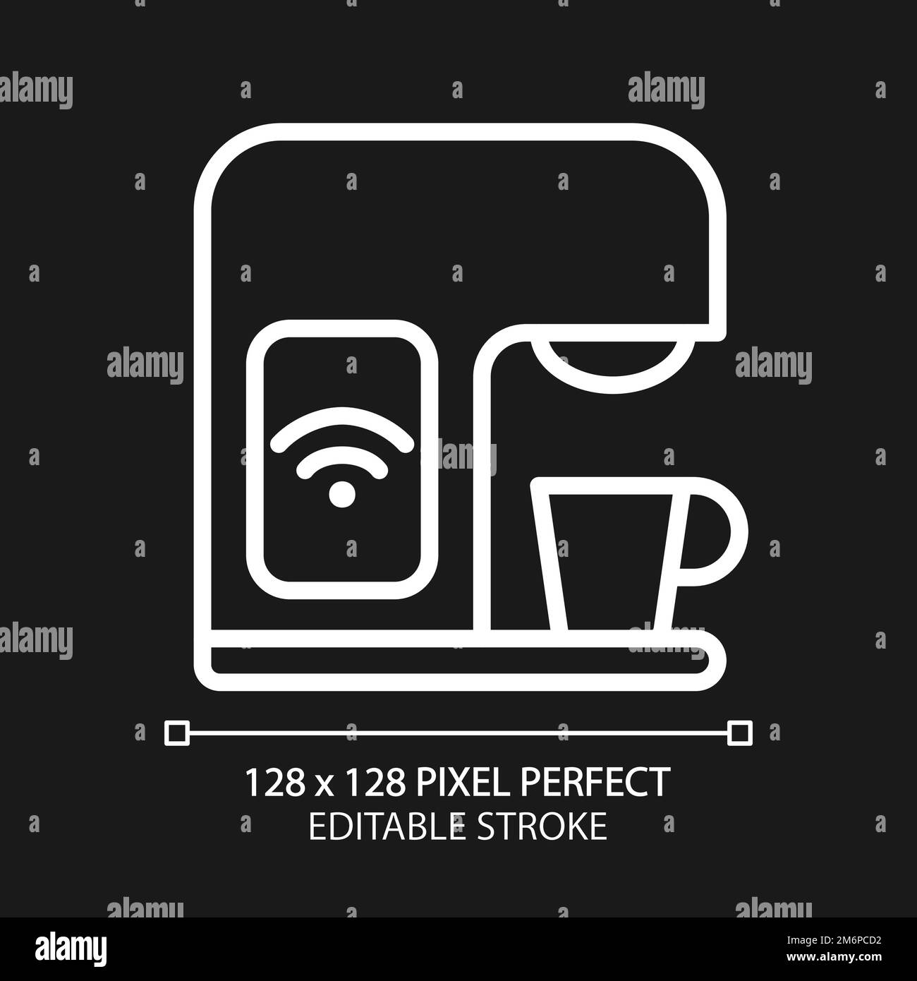 Smart coffee machine pixel perfect white linear icon for dark theme ... Smart coffee machine pixel perfect white linear icon for dark theme ...