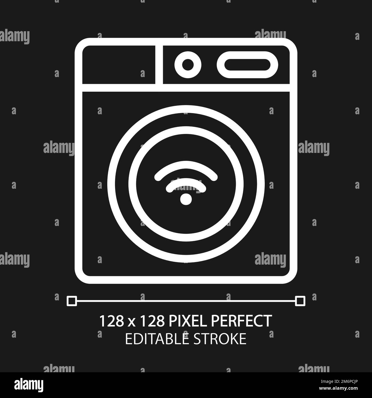 Smart washing machine pixel perfect white linear icon for dark theme ... Smart washing machine pixel perfect white linear icon for dark theme ...