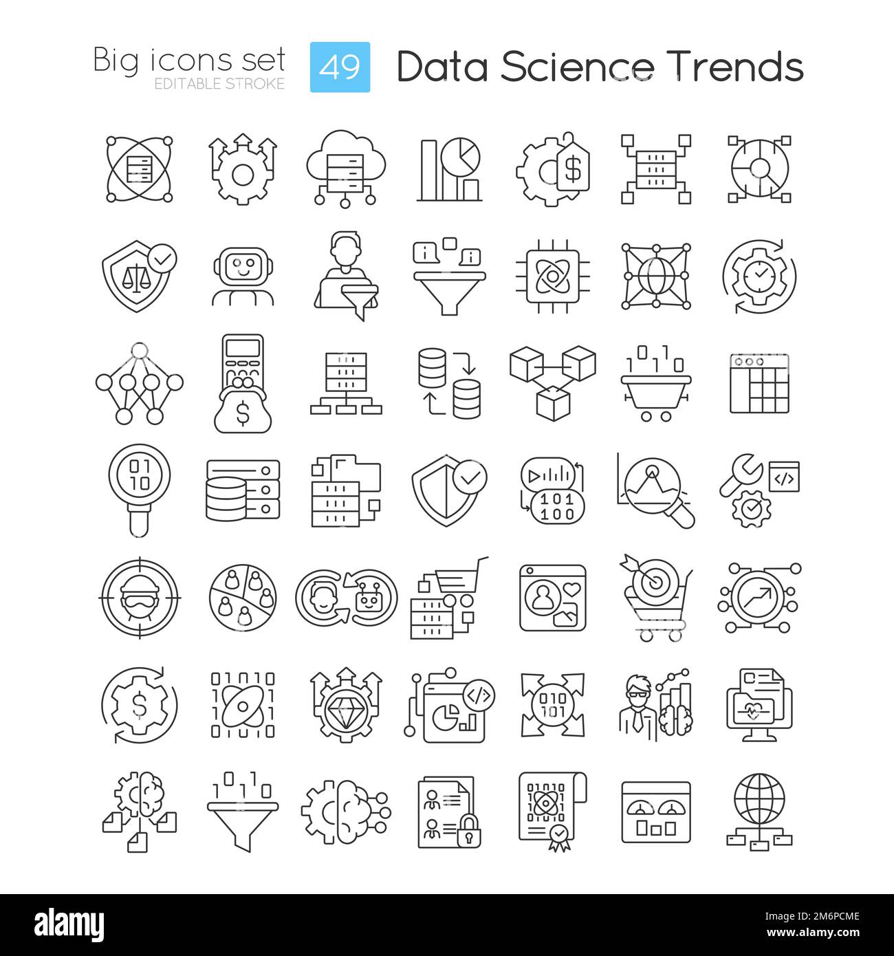 Data science trends linear icons set Stock Vector Image & Art - Alamy
