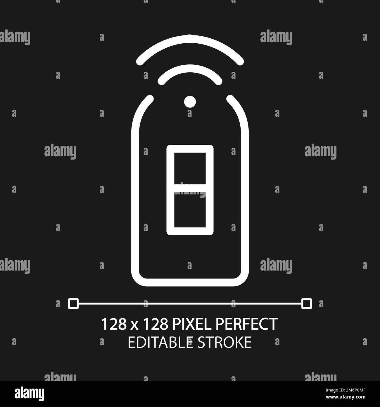 Smart light switch pixel perfect white linear icon for dark theme Stock ...