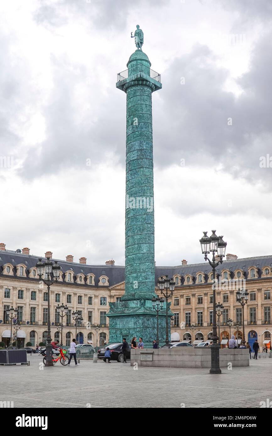 France, Paris, The Place Vendome, in the 1st arrondissement with the ...