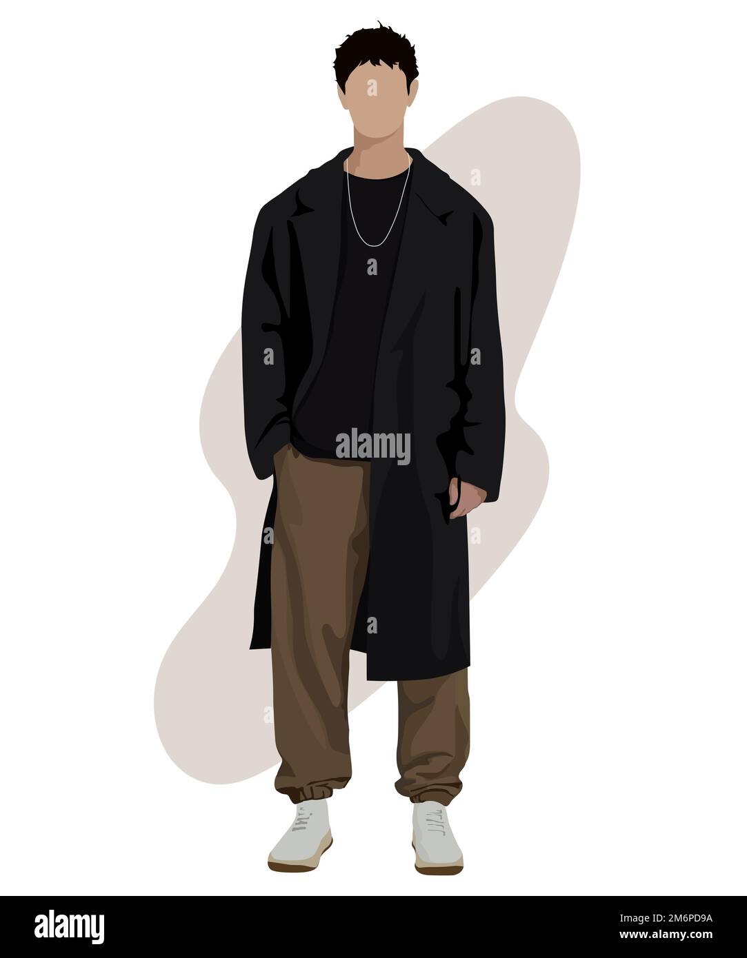 Stylish man. Cartoon male characters. Men in fashion clothes. Flat ...