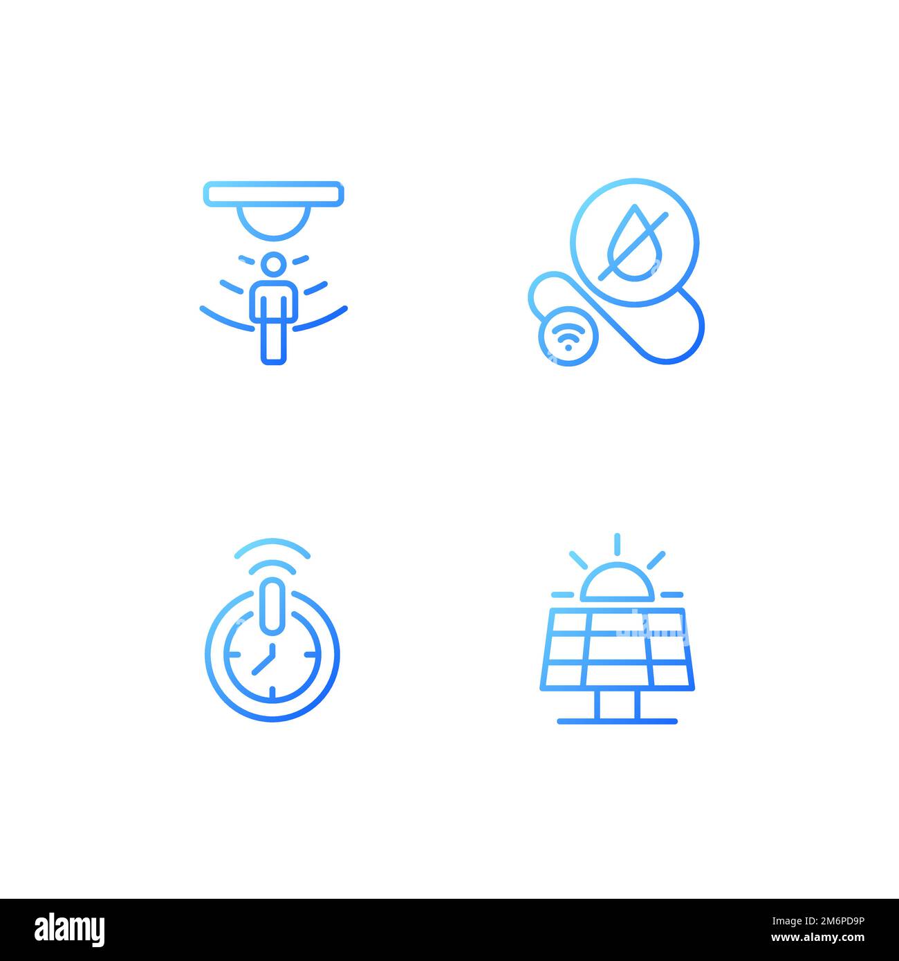 Smart home technologies pixel perfect gradient linear vector icons set ...