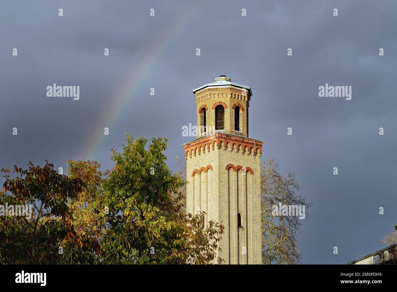 The Water Tower and Chimney in the style of an Italian Campanile in the ...