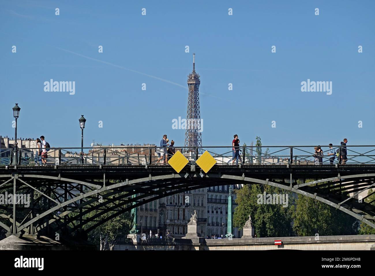 France, Paris, The Pont des Arts or Passerelle des Arts is a pedestrian ...