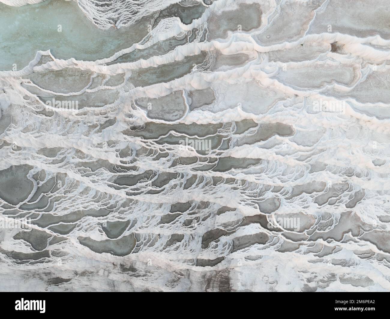 Pamukkale Travertines Cinematic Aerial Drone footage. Turkish famous ...