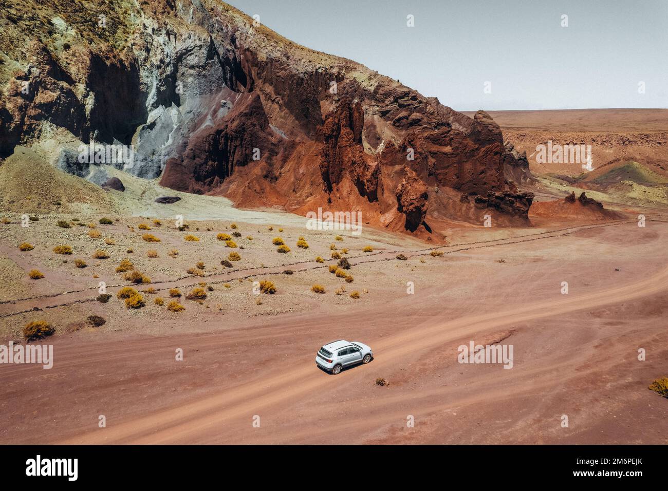 Rainbow Valley red rocks in San Pedro de Atacama Desert Chile Stock ...