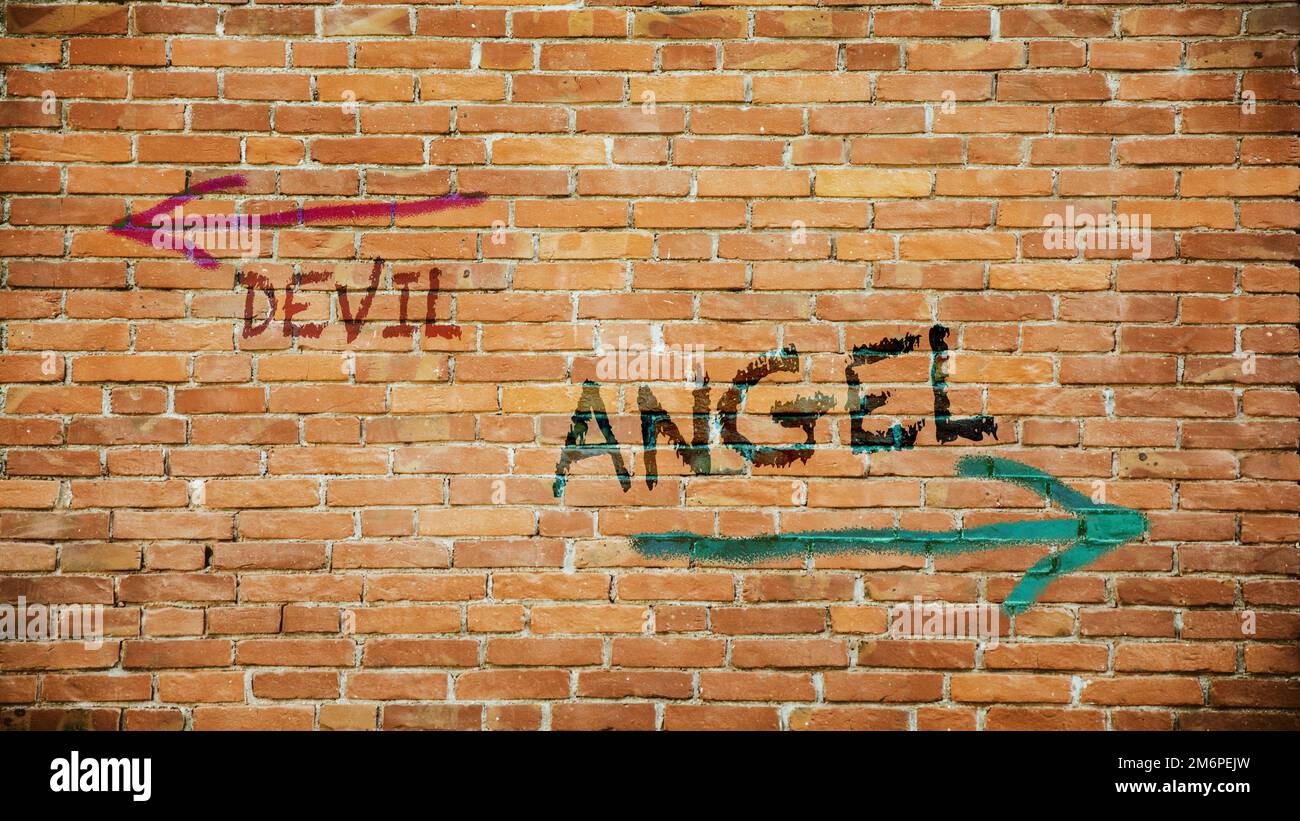 Angel versus devil hi-res stock photography and images - Alamy