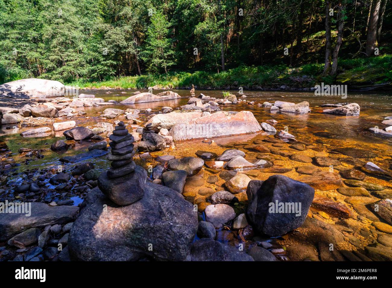 Hiking on along the Ilz River between the Schrottenbaum Mill and ...
