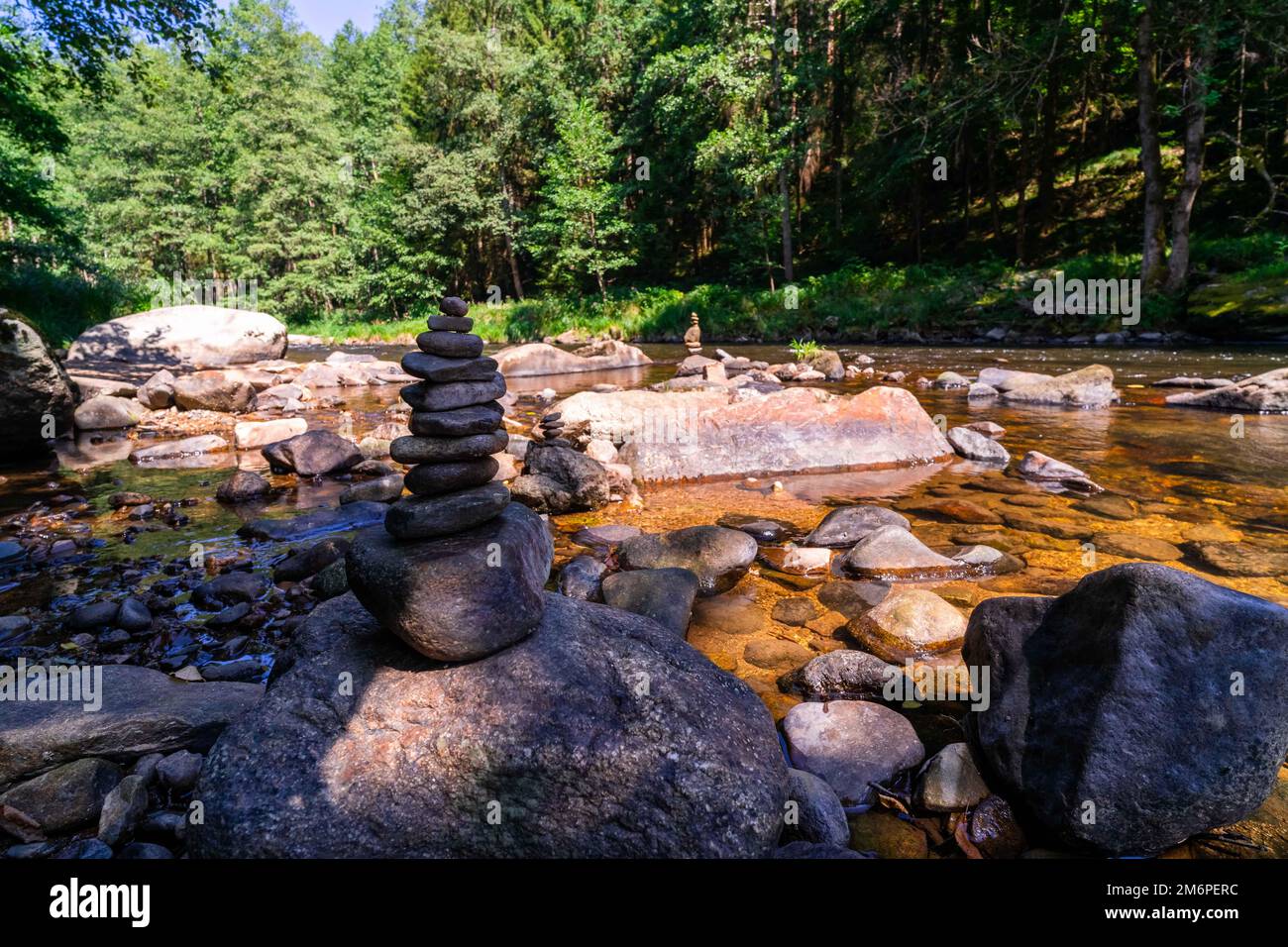 Hiking on along the Ilz River between the Schrottenbaum Mill and ...