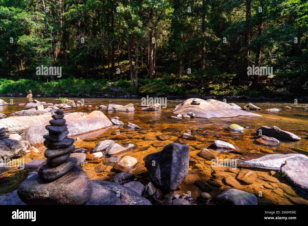 Hiking on along the Ilz River between the Schrottenbaum Mill and ...