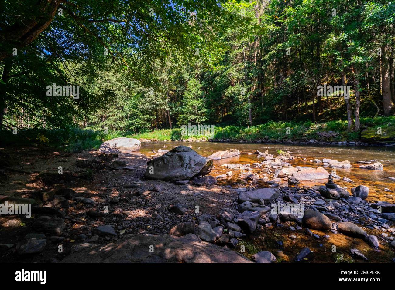 Hiking on along the Ilz River between the Schrottenbaum Mill and ...