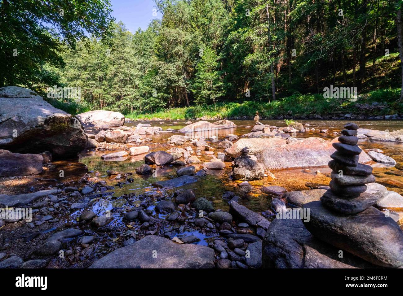 Hiking on along the Ilz River between the Schrottenbaum Mill and ...