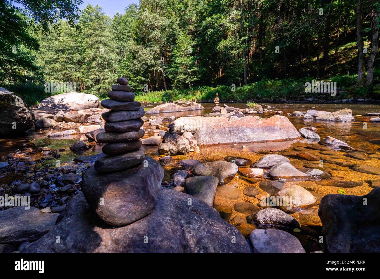 Hiking on along the Ilz River between the Schrottenbaum Mill and ...