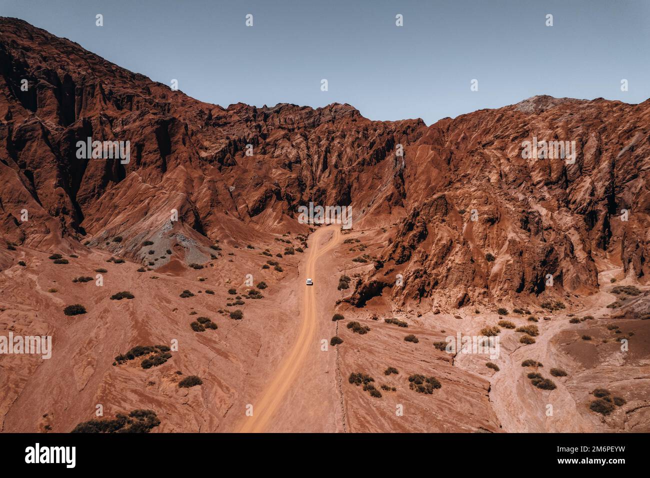 Rainbow Valley red rocks in San Pedro de Atacama Desert Chile Stock ...