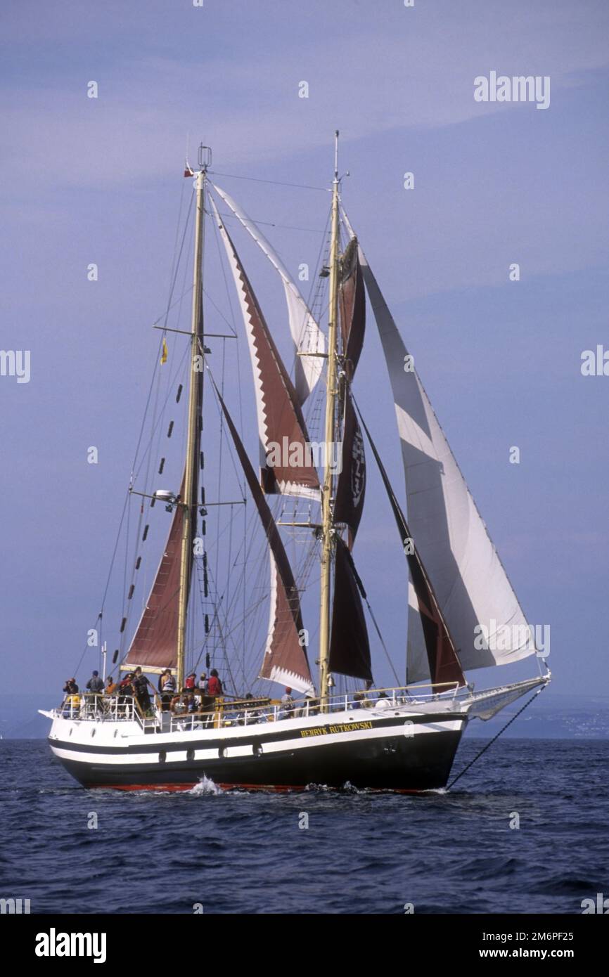 Polish brigantine Kapitan Glowacki when named Henryk Rutkowski Stock ...