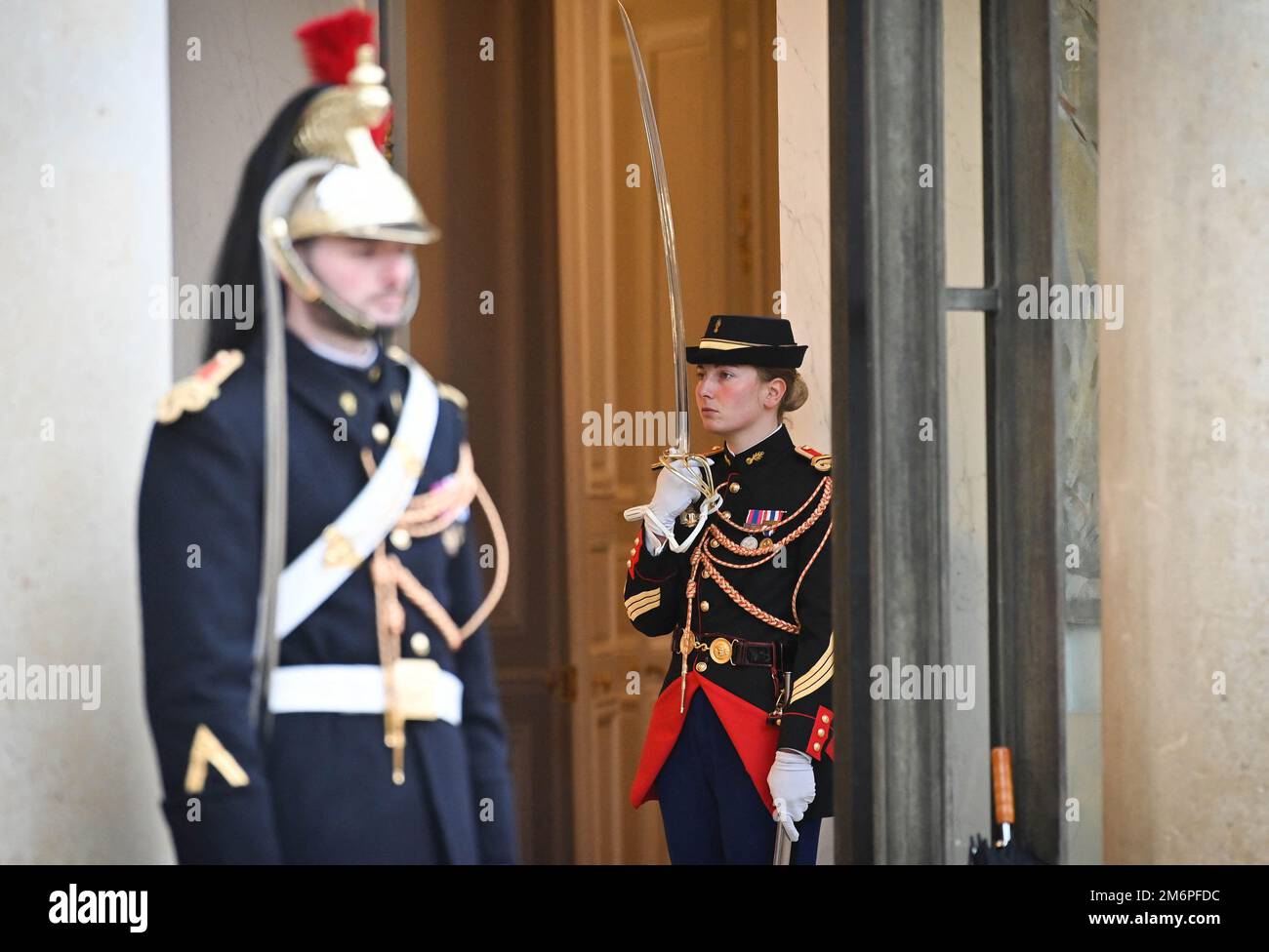 Illustration of the Republican Guard at the Elysee Palace on january ...