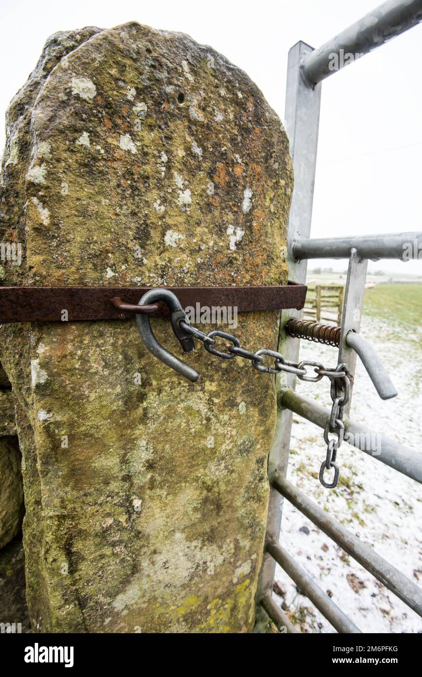 Poster illustration words please secure the gate hi-res stock ...