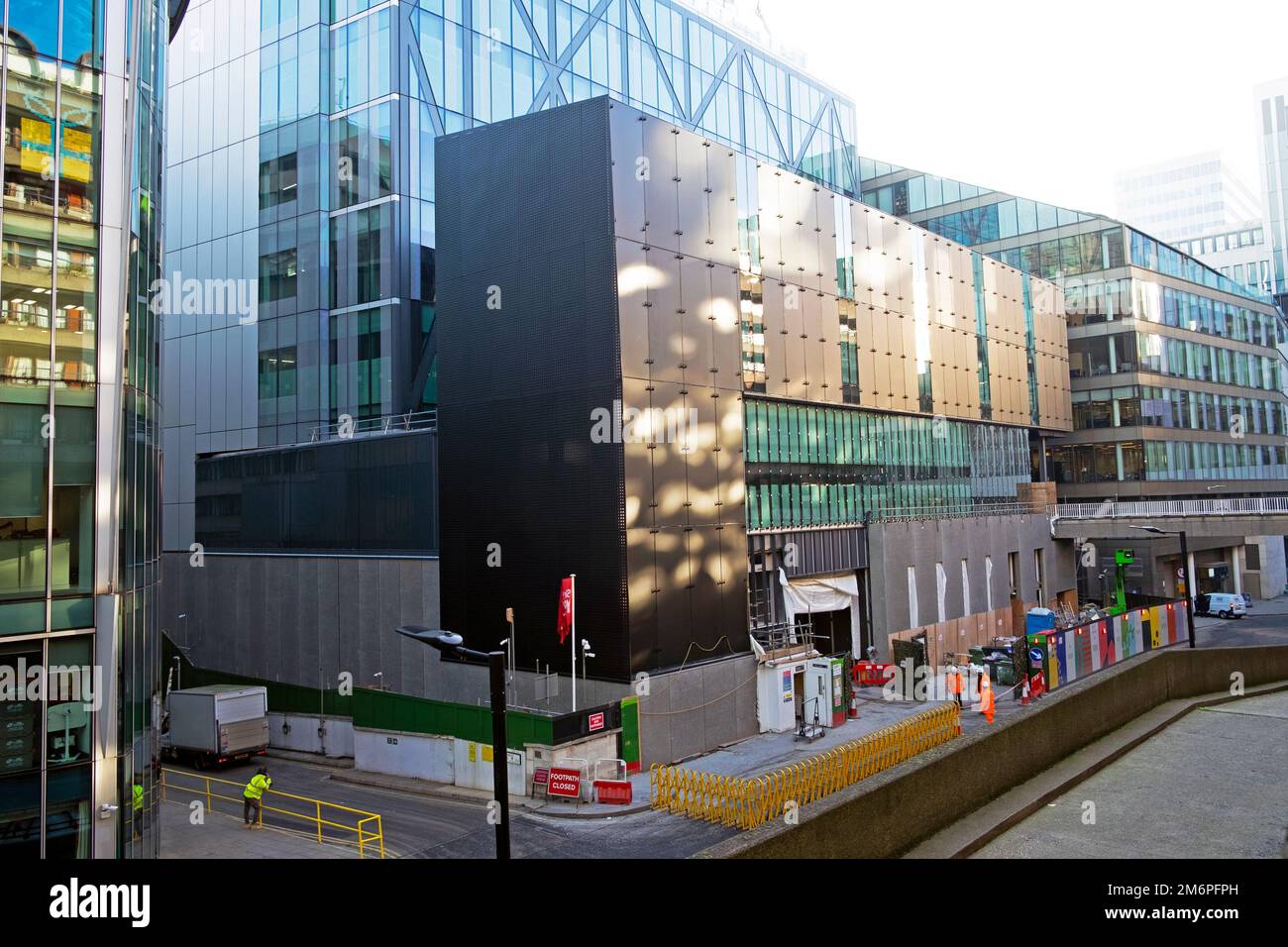 View rear back new 21 Moorfields building from at 14 Moor Lane exterior ...