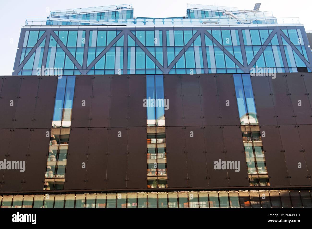 View of new 21 Moorfields building 14 Moor Lane exterior facade ...