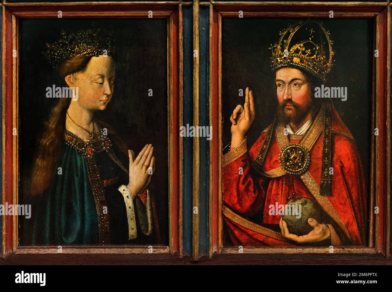 The Virgin and Christ as Salvator Mundi 1500 by German or Swiss master ...