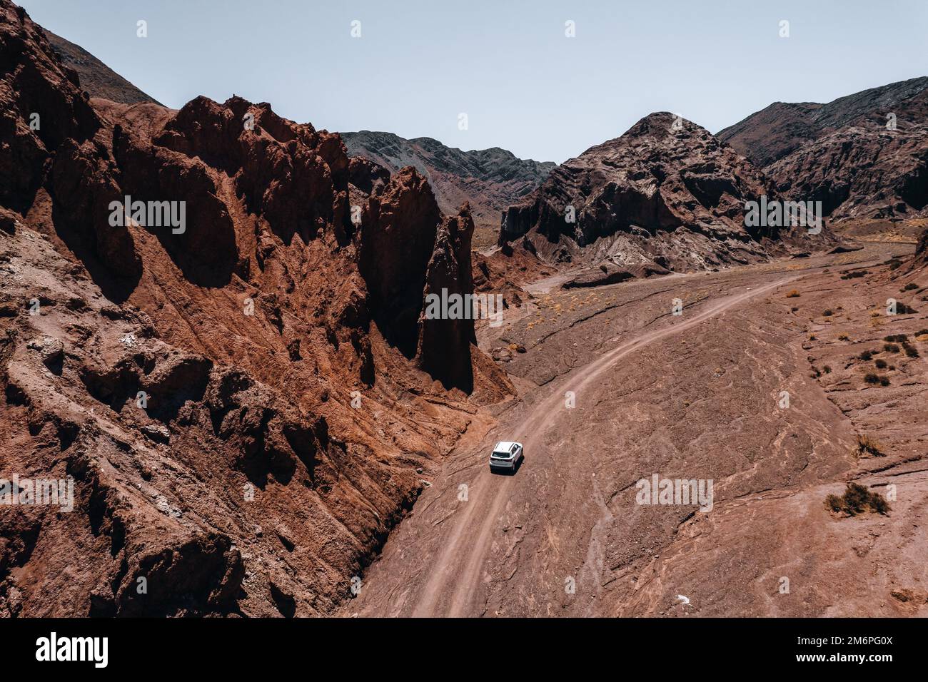 Rainbow Valley red rocks in San Pedro de Atacama Desert Chile Stock ...