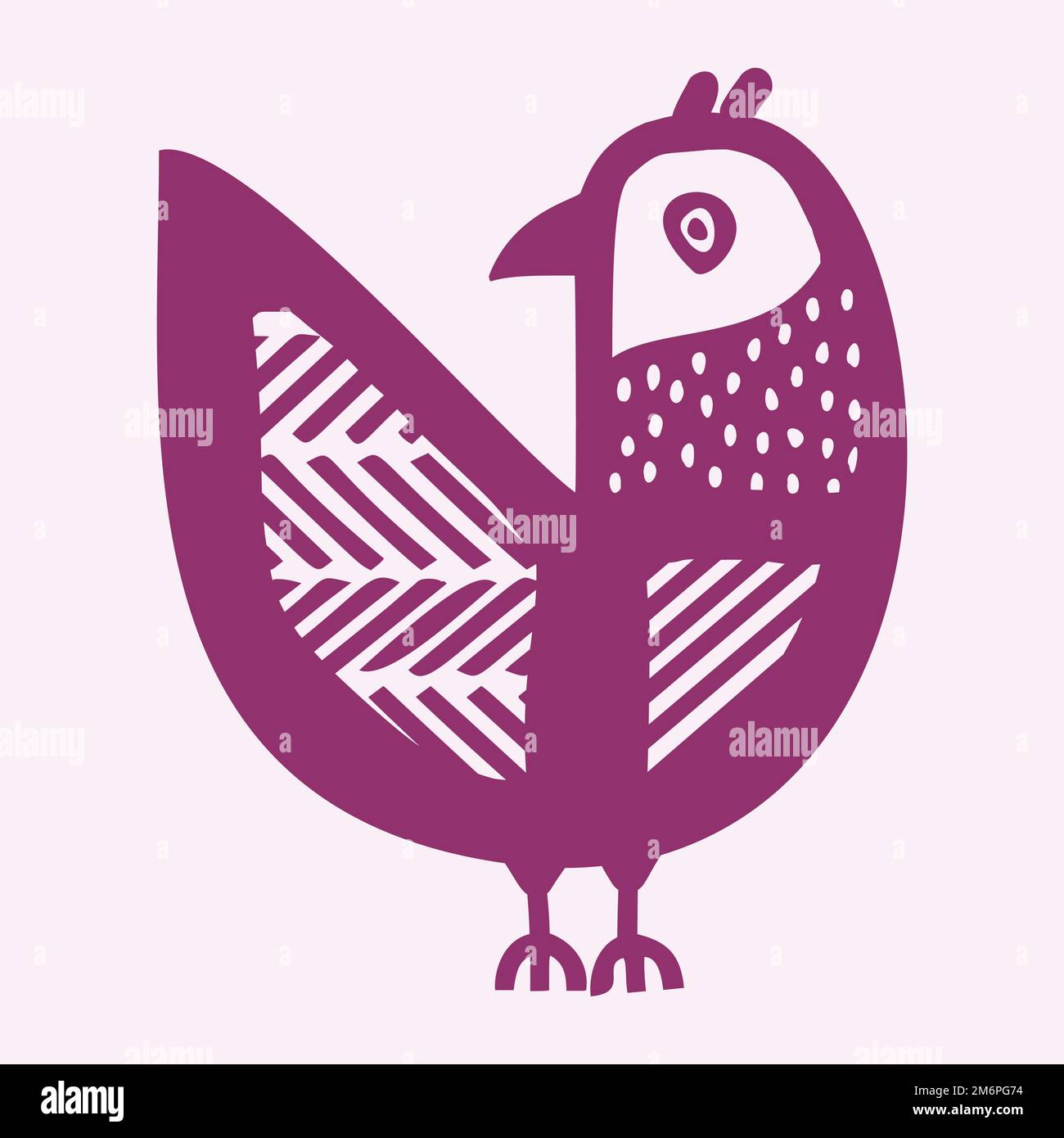 Cute easter viva magentachicken. Cute farm animal illustration in color ...