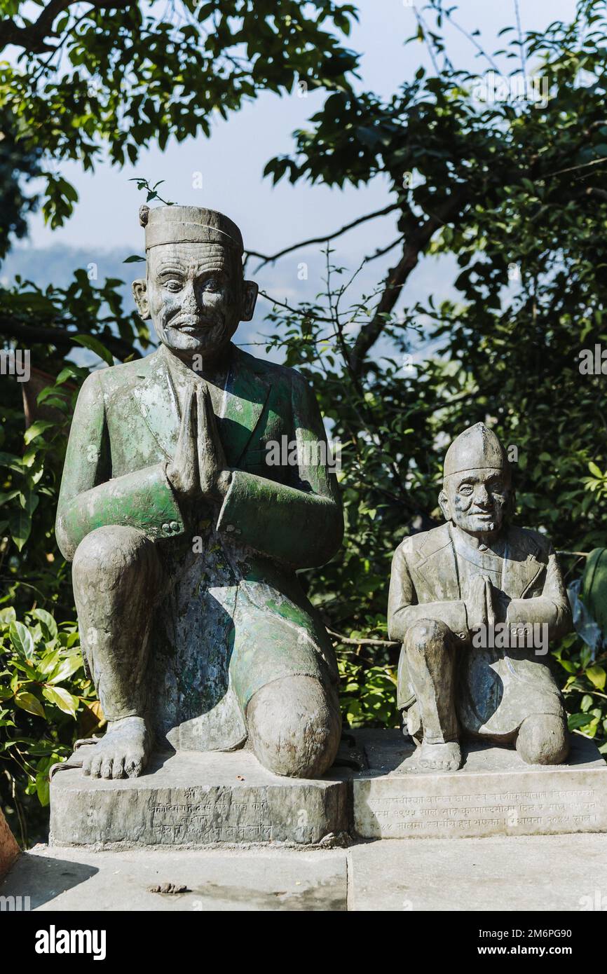 Statue of famous local people placed at swayambhu kathmandu Stock Photo ...