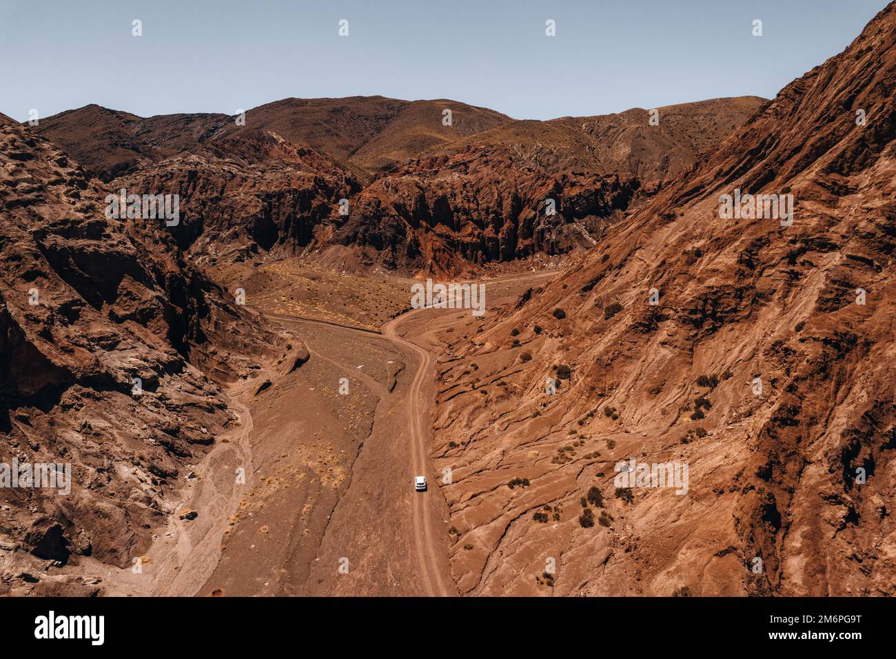 Rainbow Valley red rocks in San Pedro de Atacama Desert Chile Stock ...