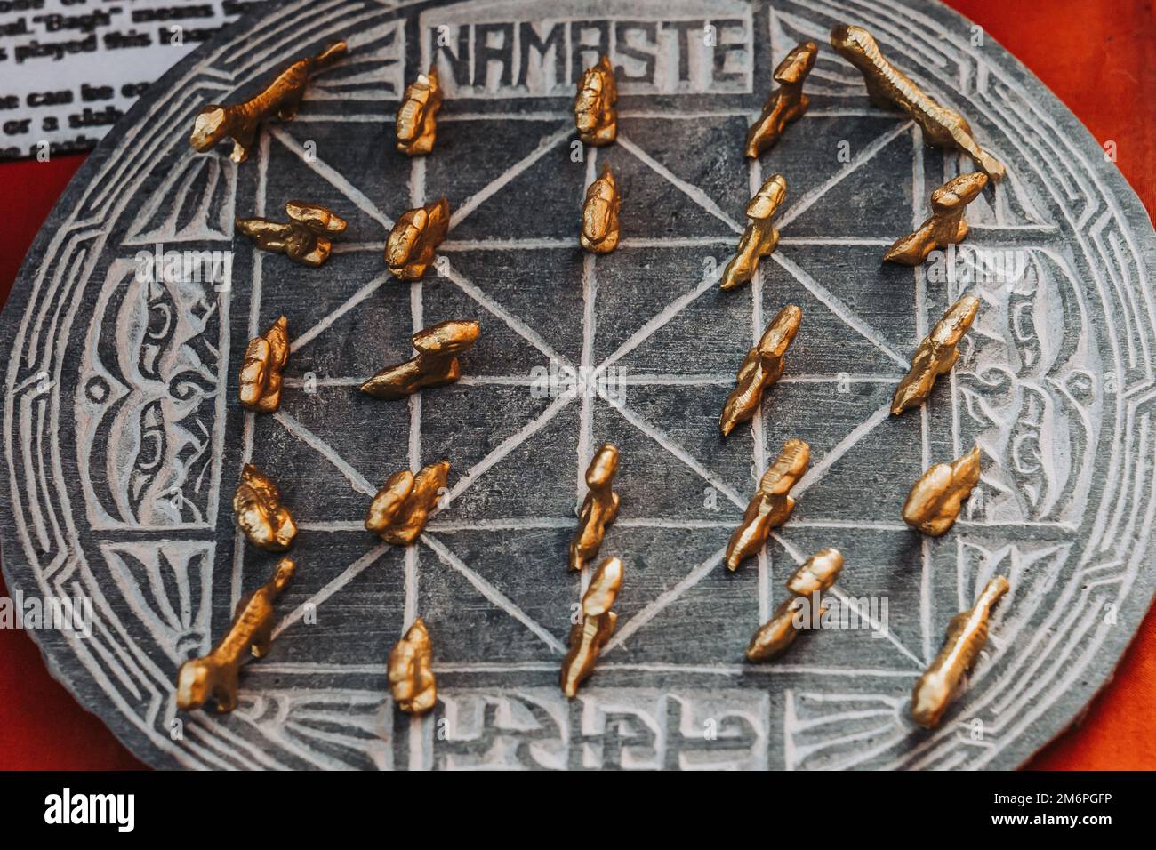 Bagh Chal , Nepali typical game Tiger vs goat, Tiger moving game kept ...