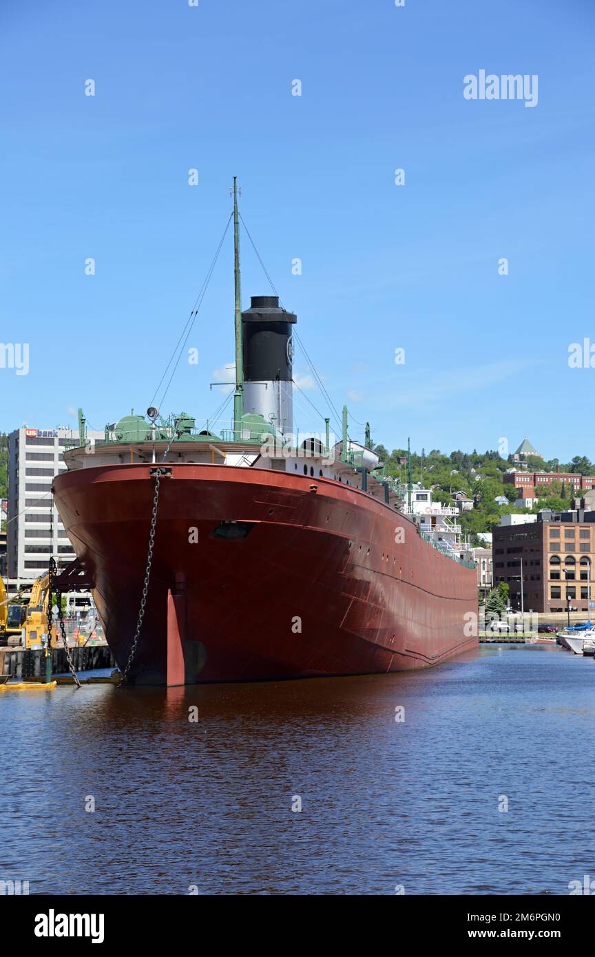 Historical Ship at the Waterfront in the Town Duluth, Minnesota Stock ...