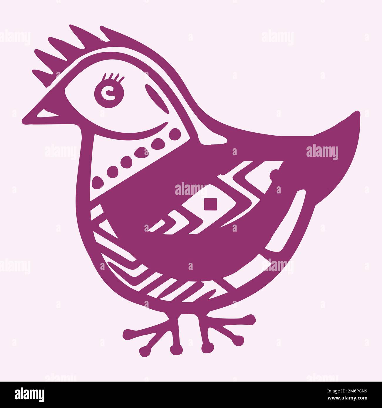Cute easter viva magentachicken. Cute farm animal illustration in color ...