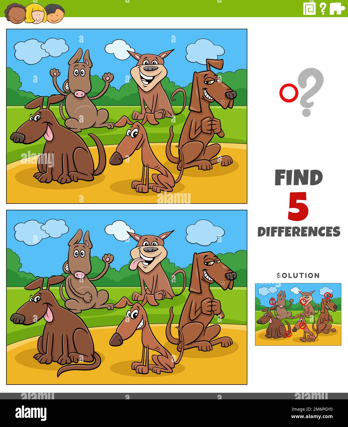 Cartoon illustration spot differences educational hi-res stock ...