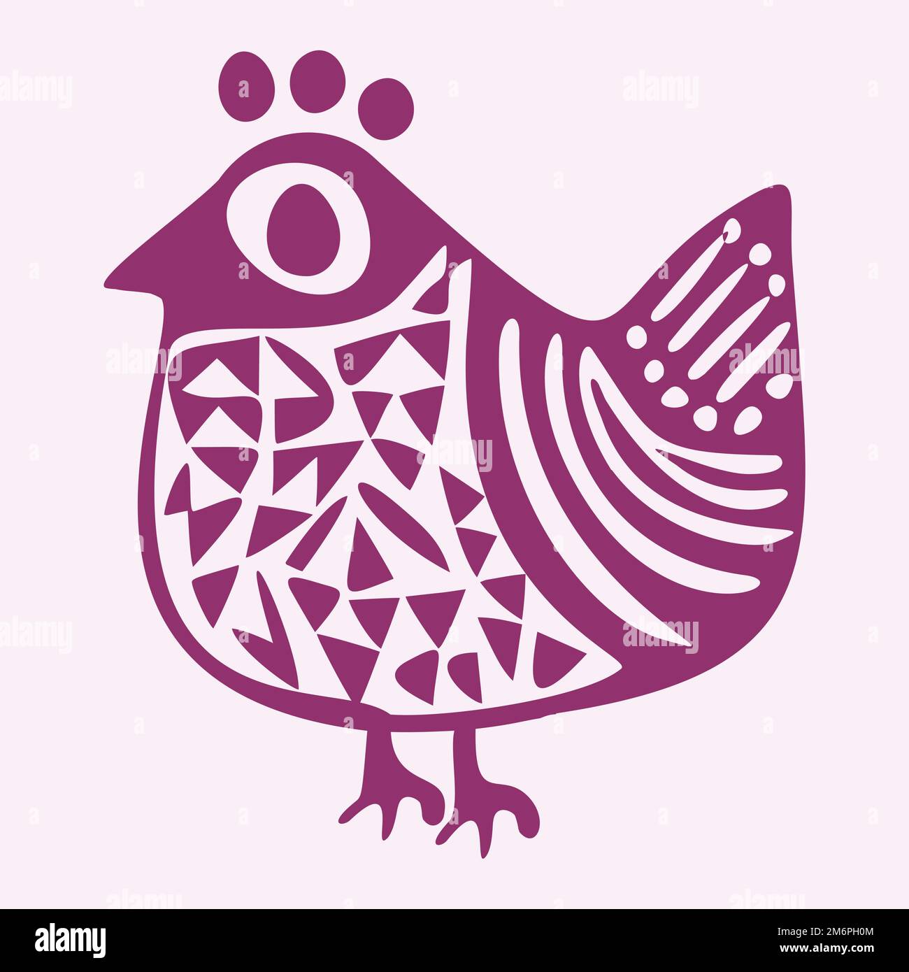 Cute easter viva magentachicken. Cute farm animal illustration in color ...