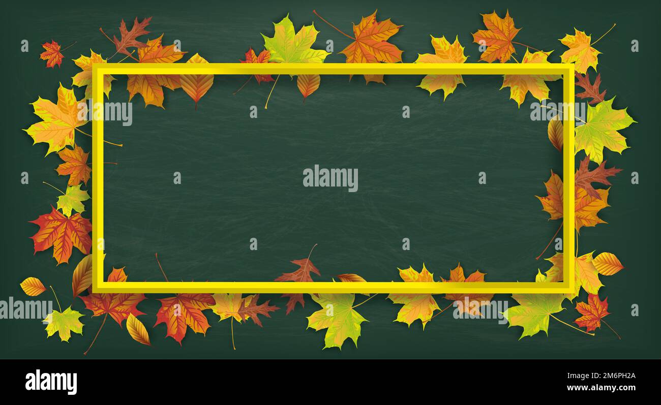 Board Autumn Foliage Frame Header Stock Photo - Alamy