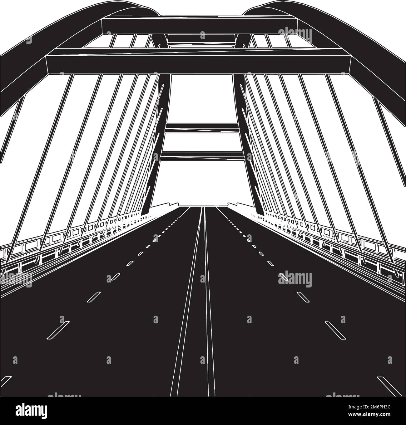 Road The Bridge Vector Stock Vector Image & Art - Alamy