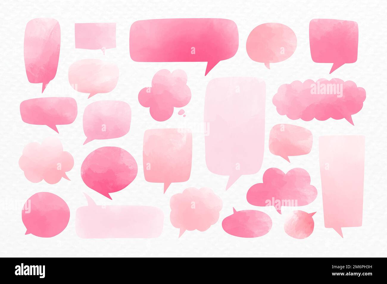 Blank pink speech bubble vectors set on a white background Stock Vector ...