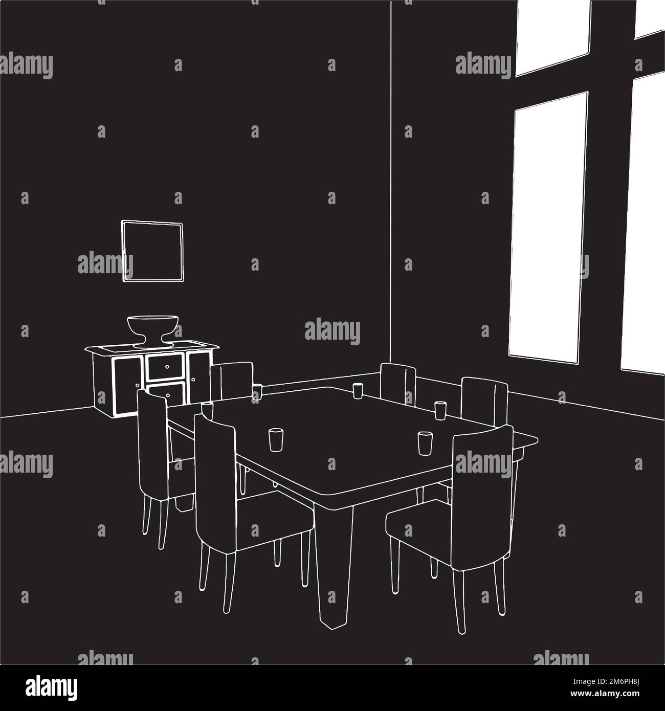 Dining Room Vector Stock Vector Image & Art - Alamy