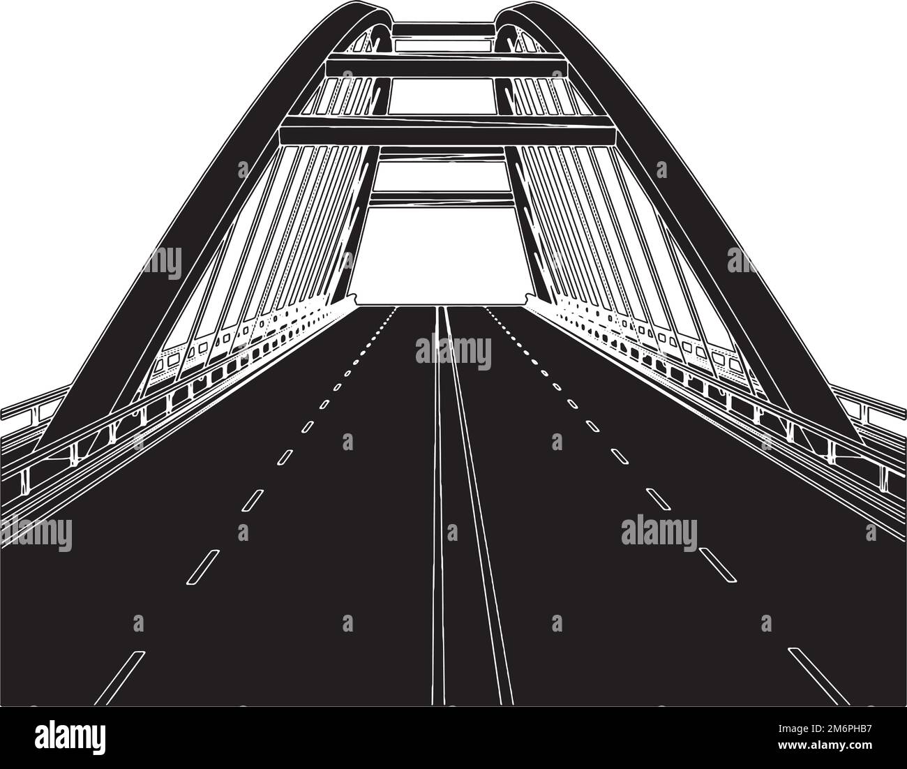 Road The Bridge Vector Stock Vector Image & Art - Alamy