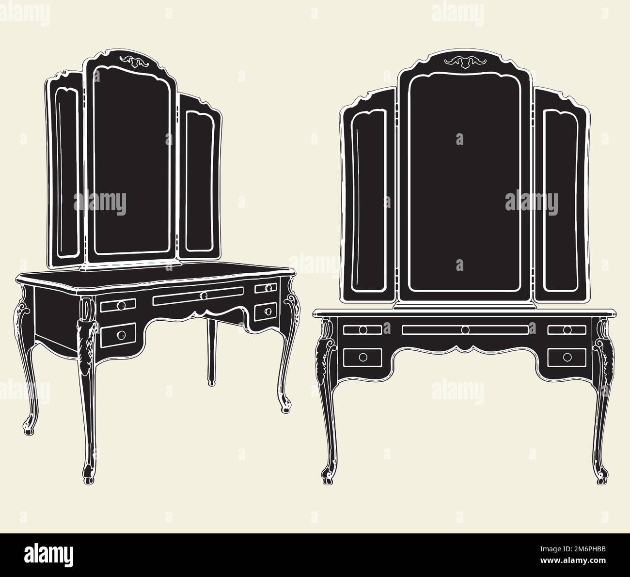 Antique Mirror Commode Vector Stock Vector Image & Art - Alamy