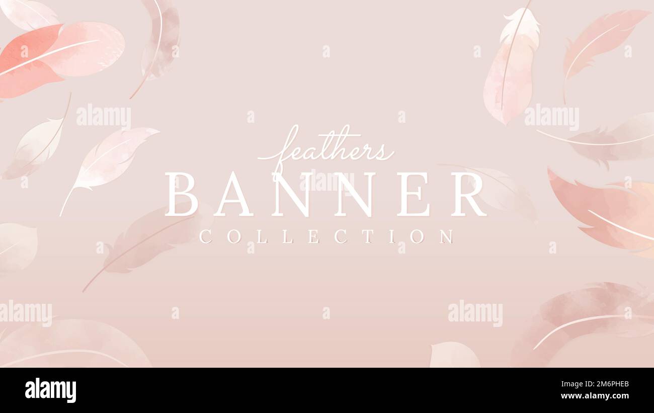 Pink lightweight feather banner vector Stock Vector Image & Art - Alamy