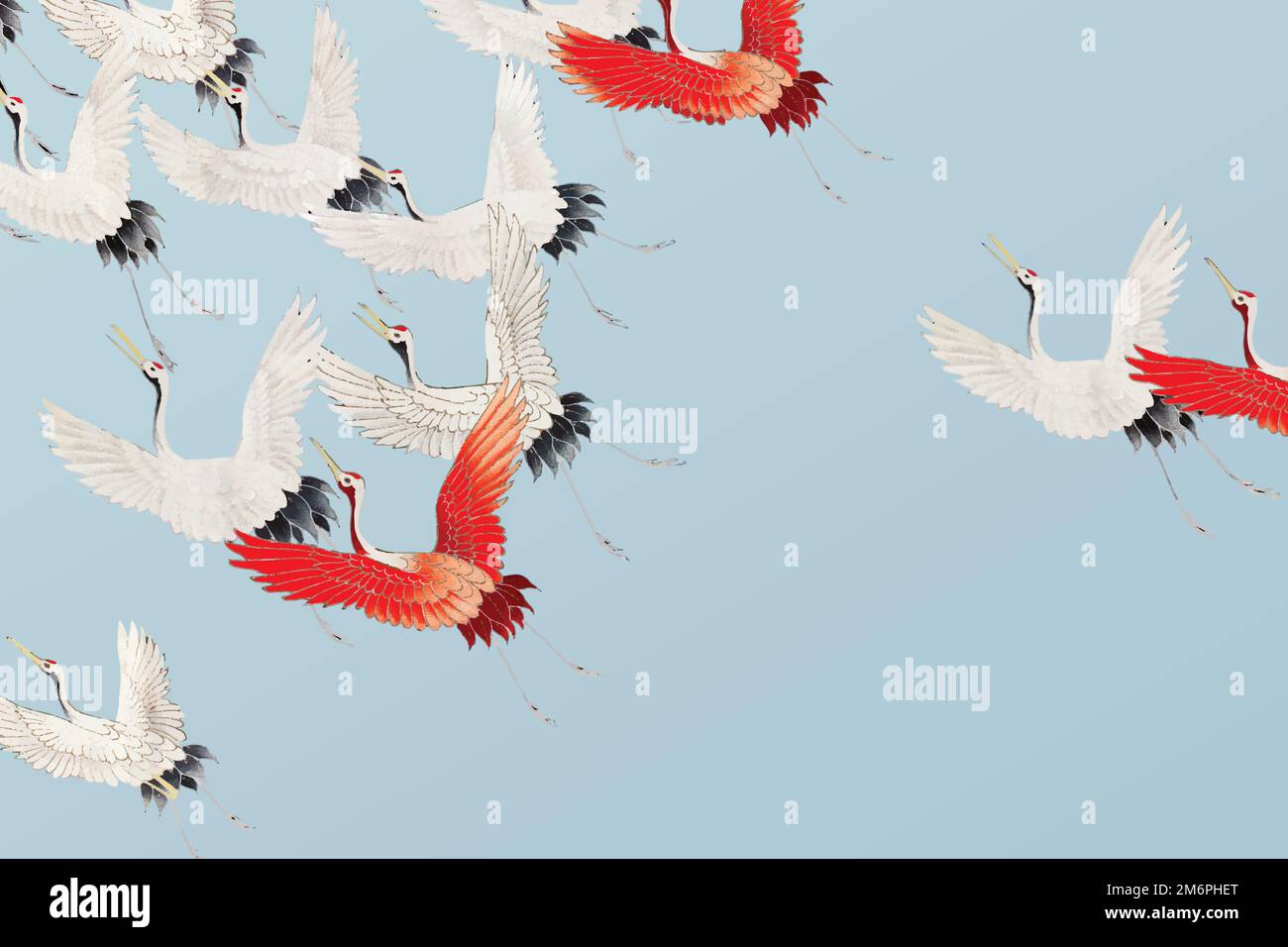 Birds, blue background, crane Stock Vector Images - Alamy
