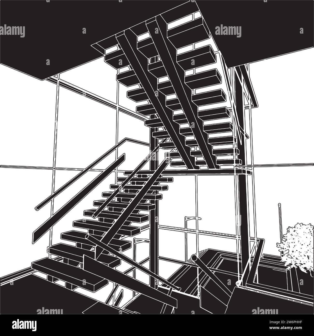 Inside Stair Space Vector Stock Vector Image & Art - Alamy