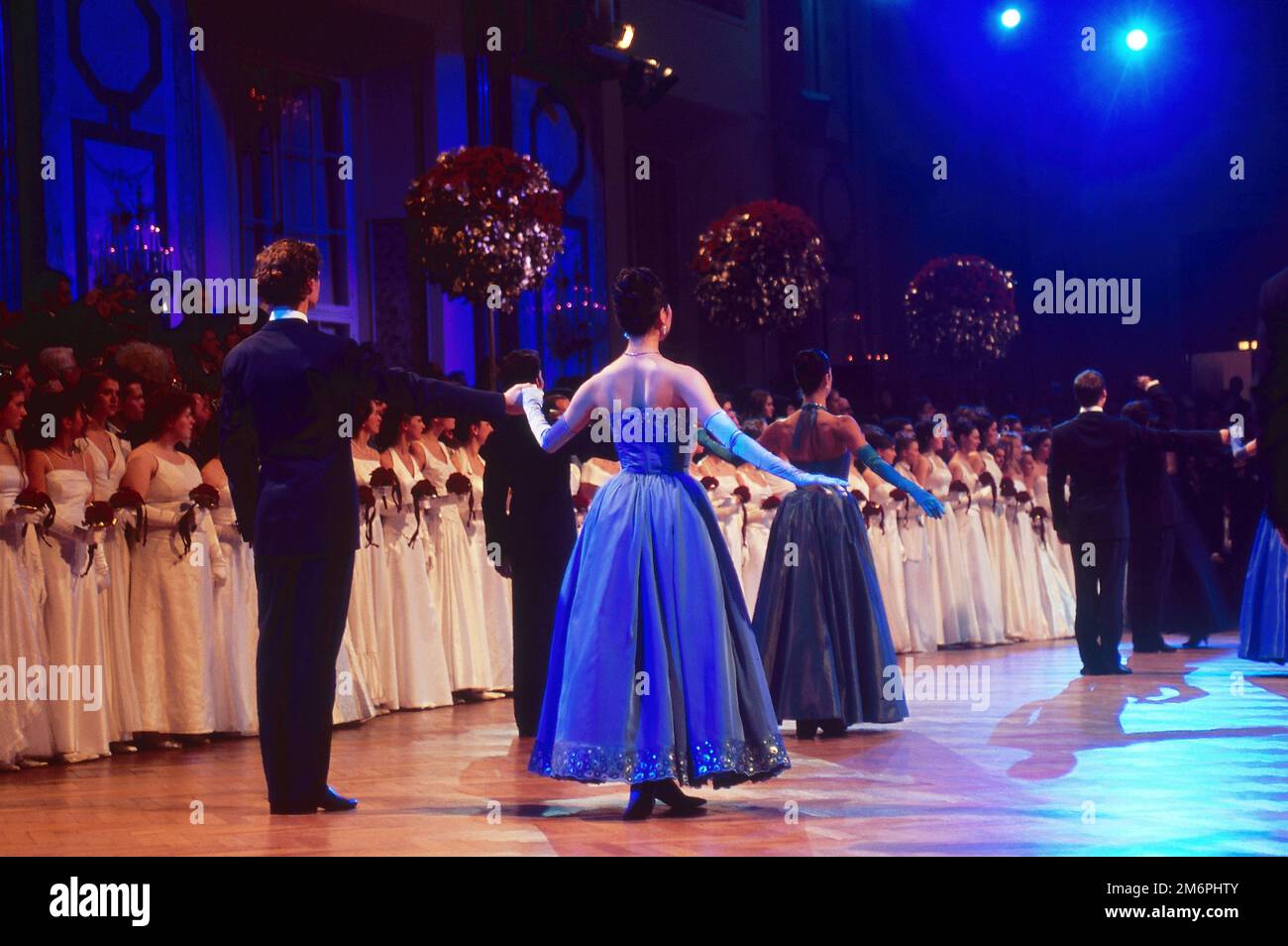 Austria. Vienna. The balls season. Couples dancing the waltz at the ...