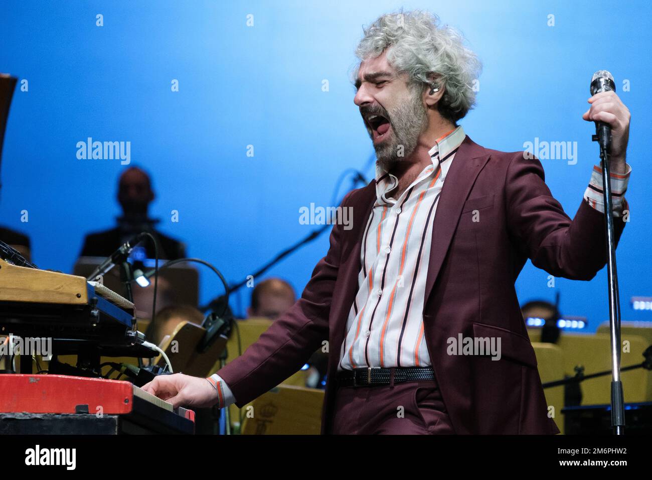 Madrid, Spain. 05th Jan, 2023. Singer of the group Leon Benavente ...